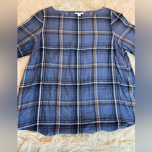 J. Jill | Tops | J Jill Plaid Rayon Lagan Look Top | Poshmark